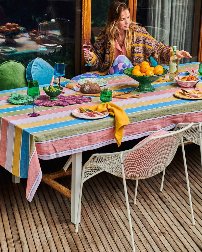 KIP & CO- MAJORCA STRIPE WOVEN LINEN TABLECLOTH & Tea Towels – ISLANDER ...